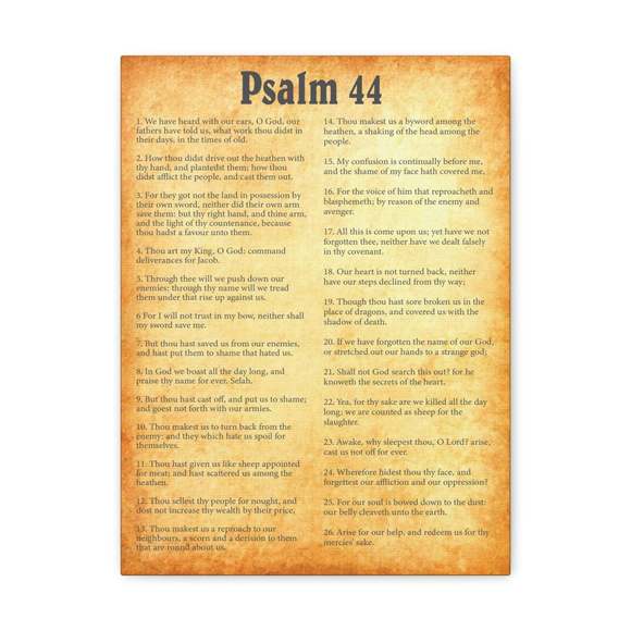 Express Your Love Gifts | Art | Scripture Sign Psalm 44 Chapter Gold Bible Canvas Christian Wall ...